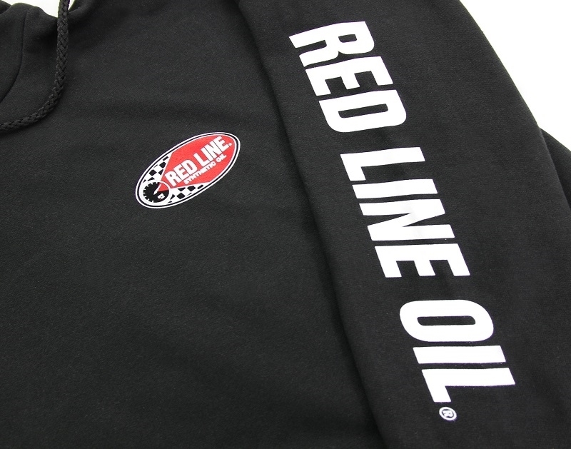 Red Line Synthetic Oil. Black Hoodie Sweatshirt